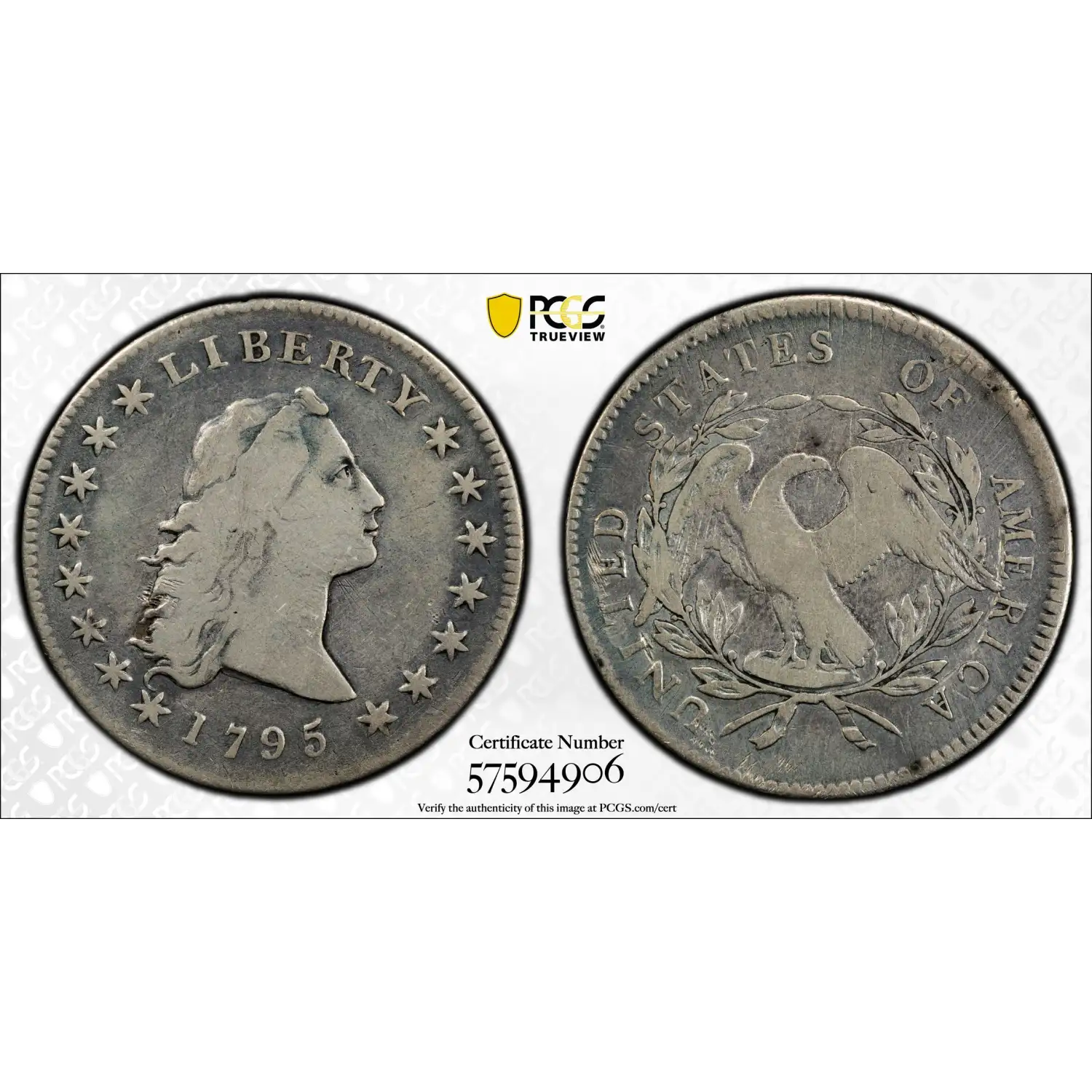 1795 Silver Dollars Flowing Hair PCGS F-12 Flowing Hair, 3 Leaves ...