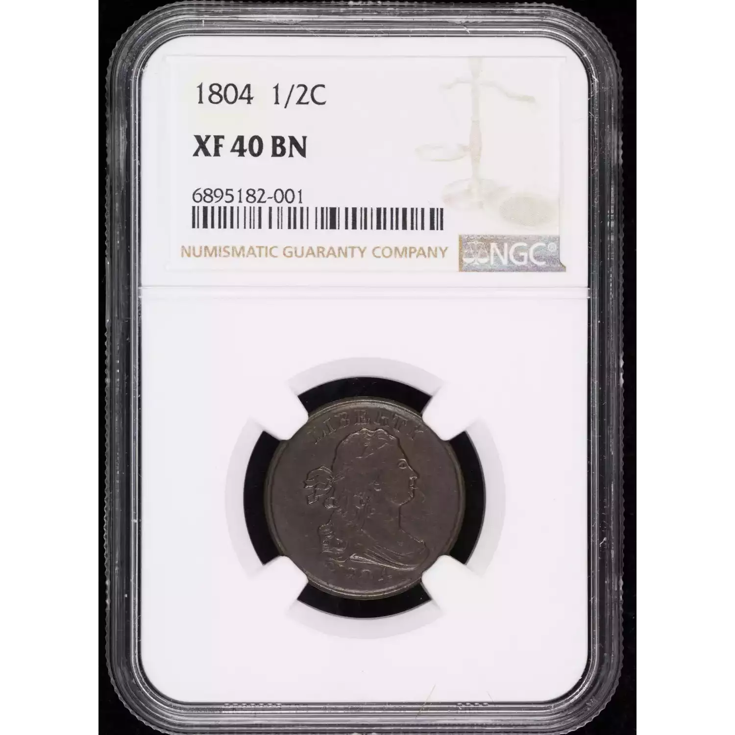 1804 Half Cents Draped Bust 1800 - 08 Copper NGC XF-40 BN Plain 4 ...
