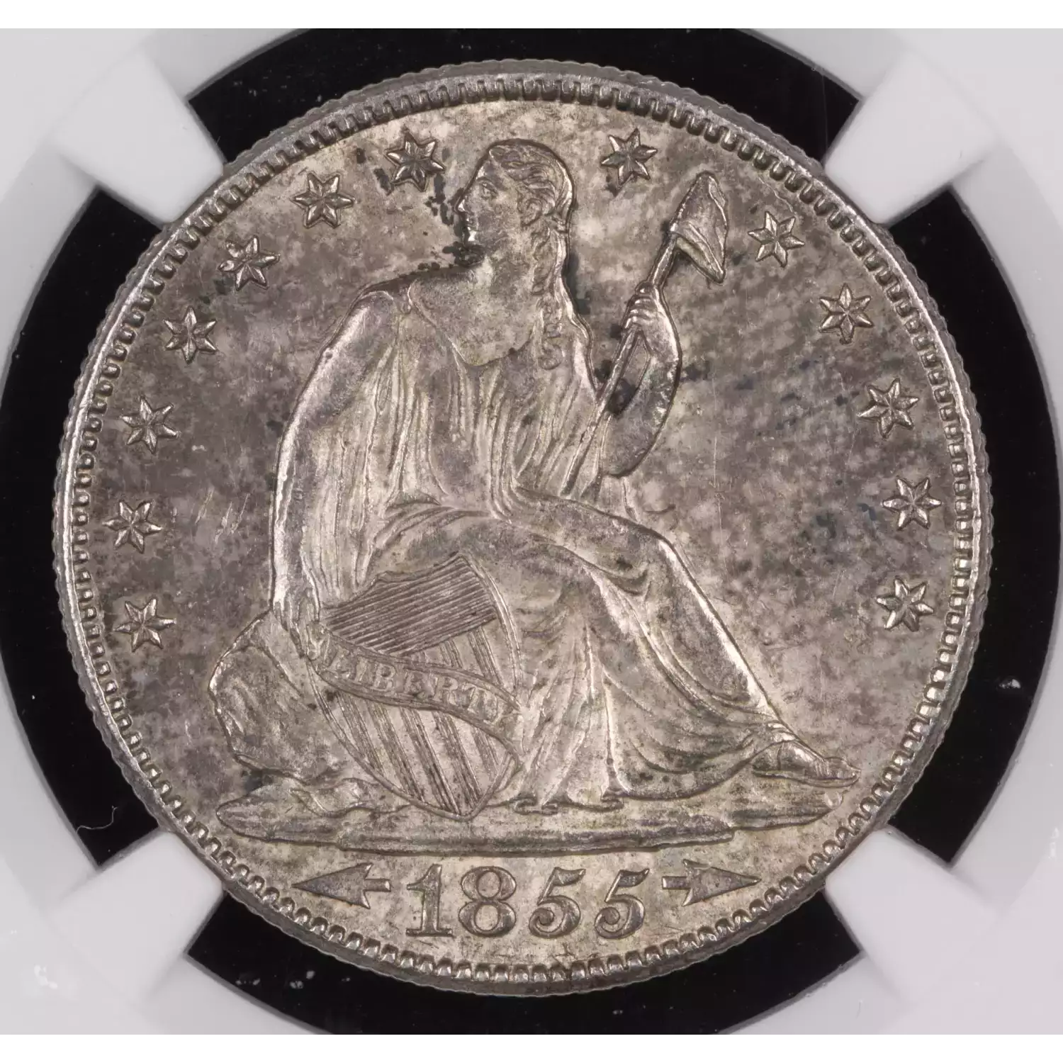 1855-O NGC MS-61 O Half Dollars Liberty Seated - Hertel's Coins Inc.