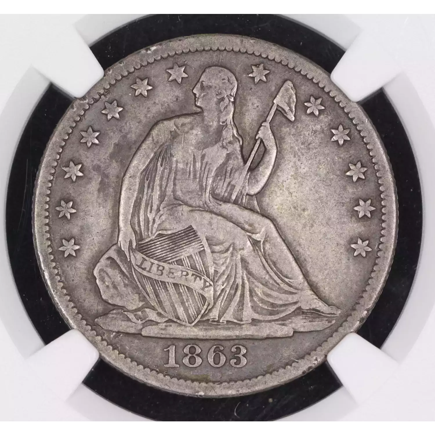 1863-S Half Dollars Liberty Seated NGC VF-35 - Hertel's Coins Inc.