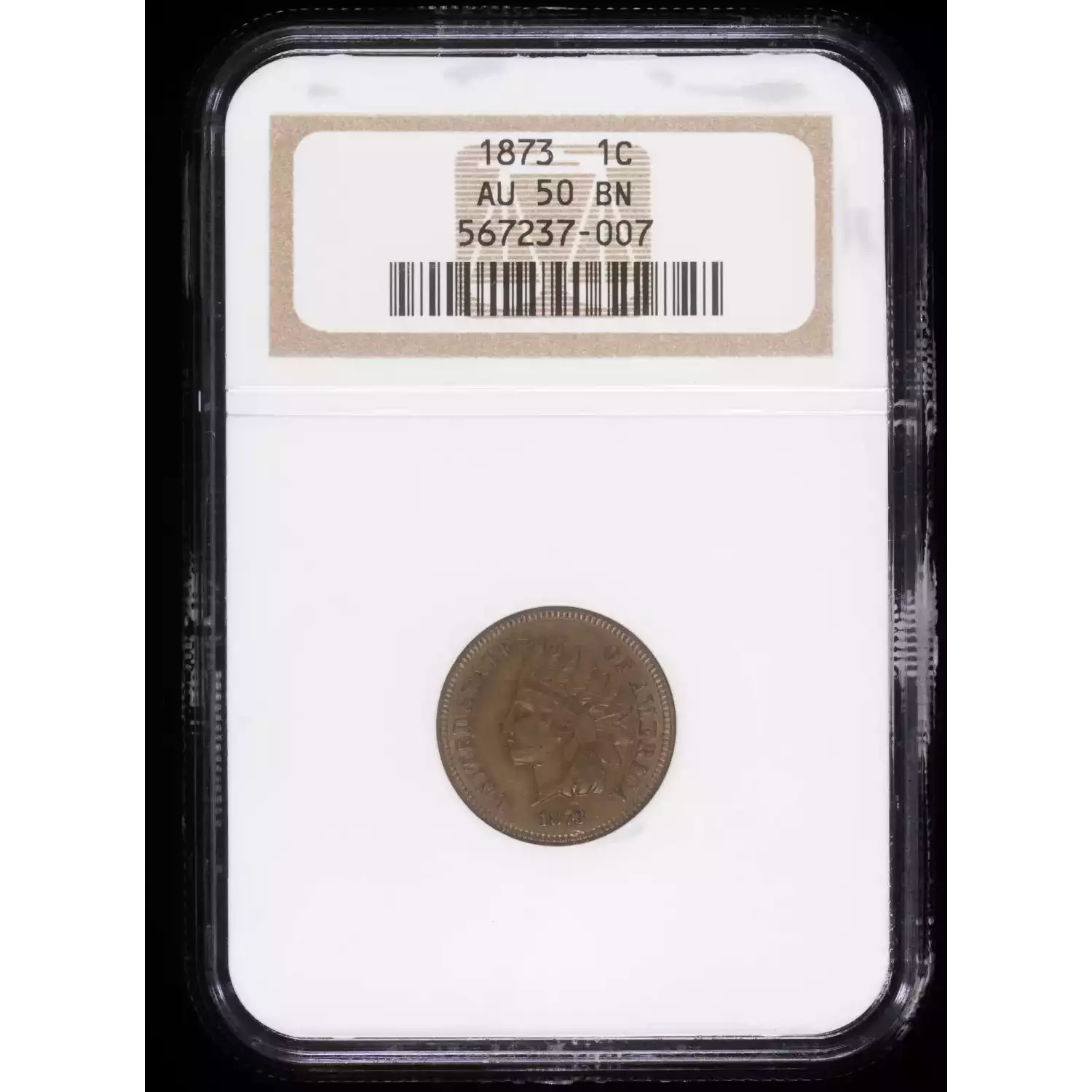 1873 Open 3 BN NGC AU-50 - Hertel's Coins Inc.