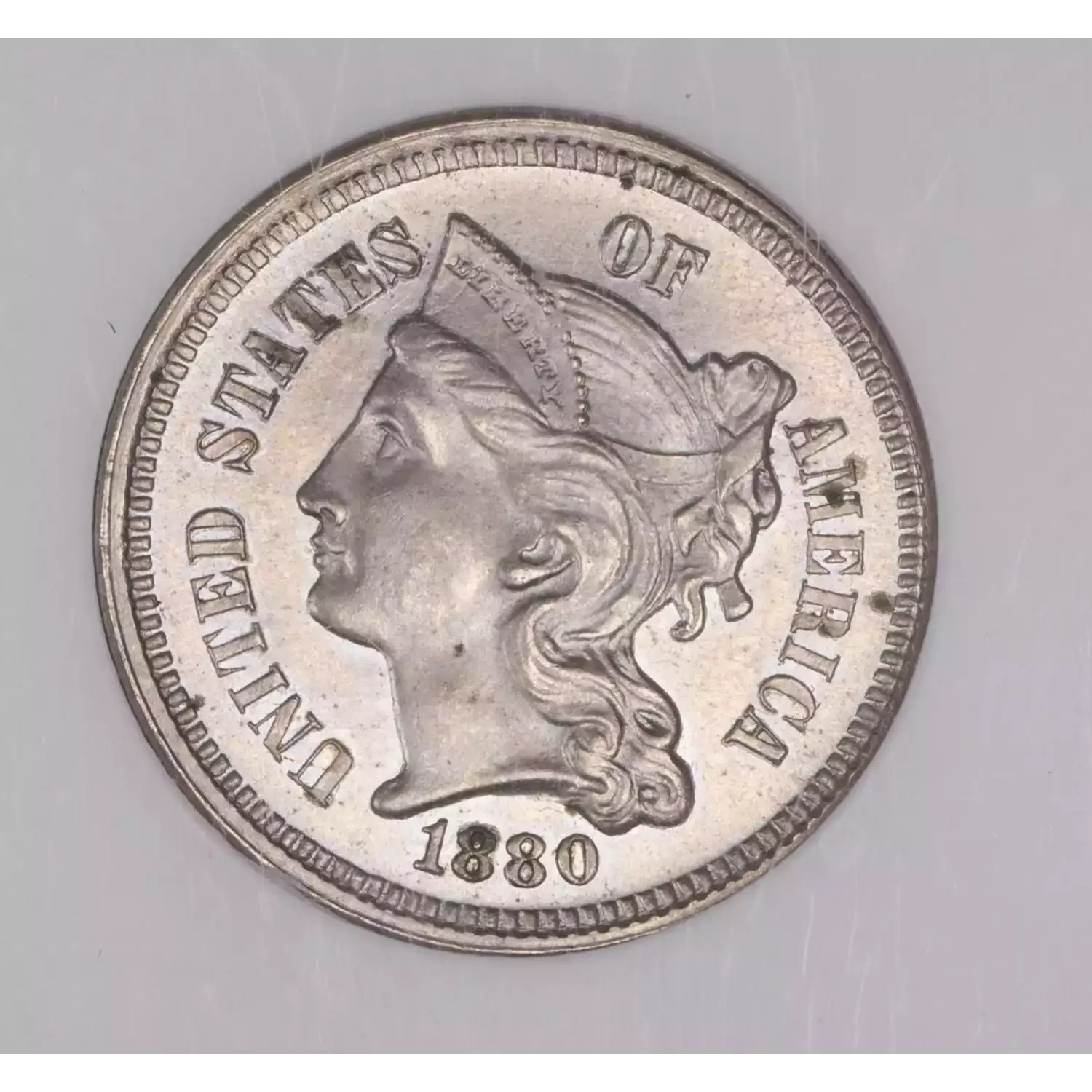 1880 Nickel Three Cent Pieces NGC MS-62 - Hertel's Coins Inc.