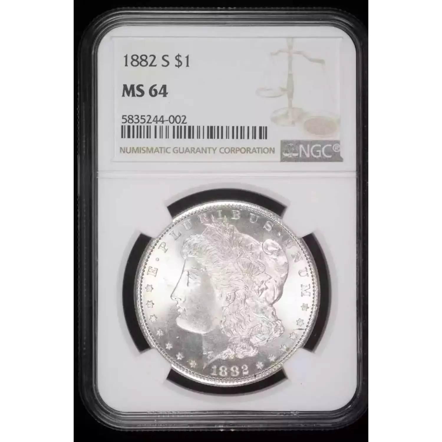 1882-S Morgan Silver Dollar NGC MS-64 - Hertel's Coins Inc.