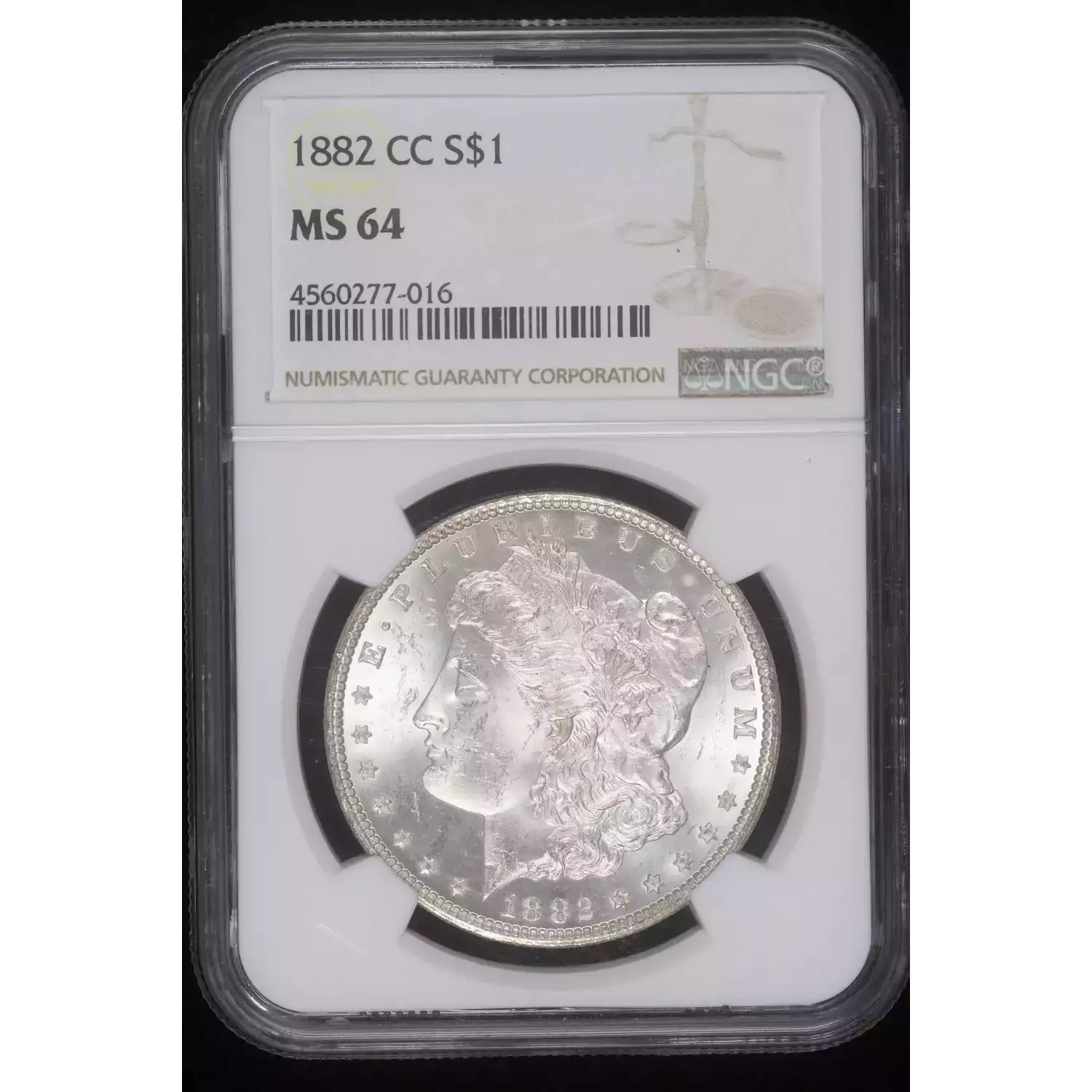 1882-CC Morgan Silver Dollar NGC MS-64 - Hertel's Coins Inc.
