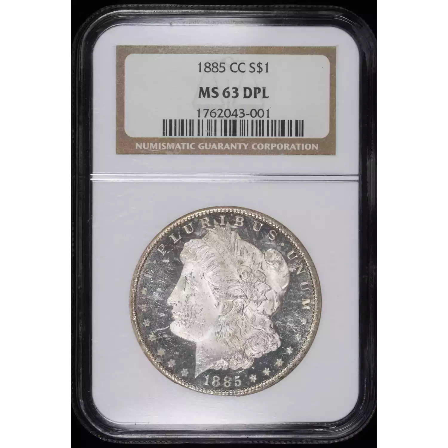 1885-CC Morgan Silver Dollar NGC MS-63 DPL DMPL - Hertel's Coins Inc.
