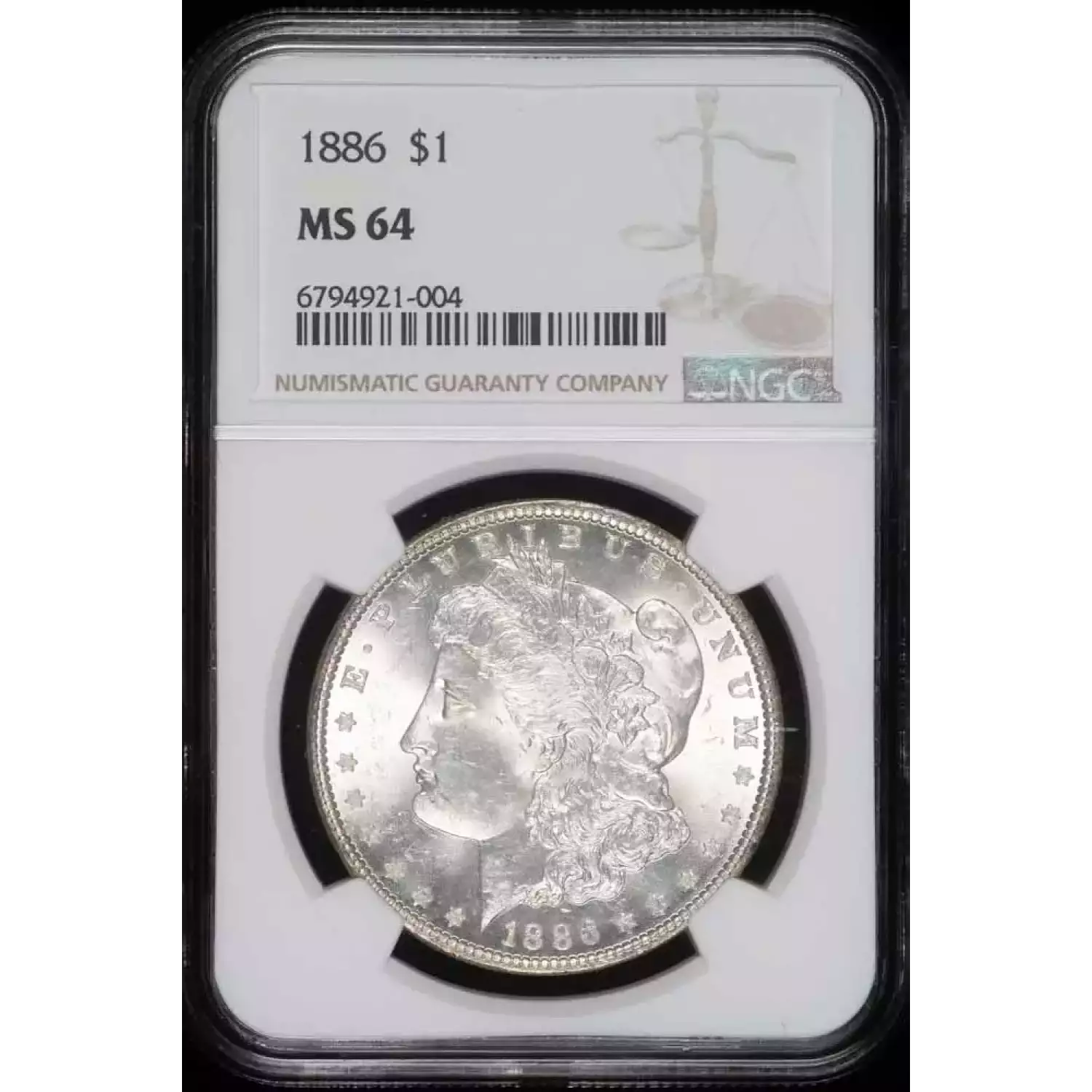 1886 Morgan Silver Dollar NGC MS-64 - Hertel's Coins Inc.