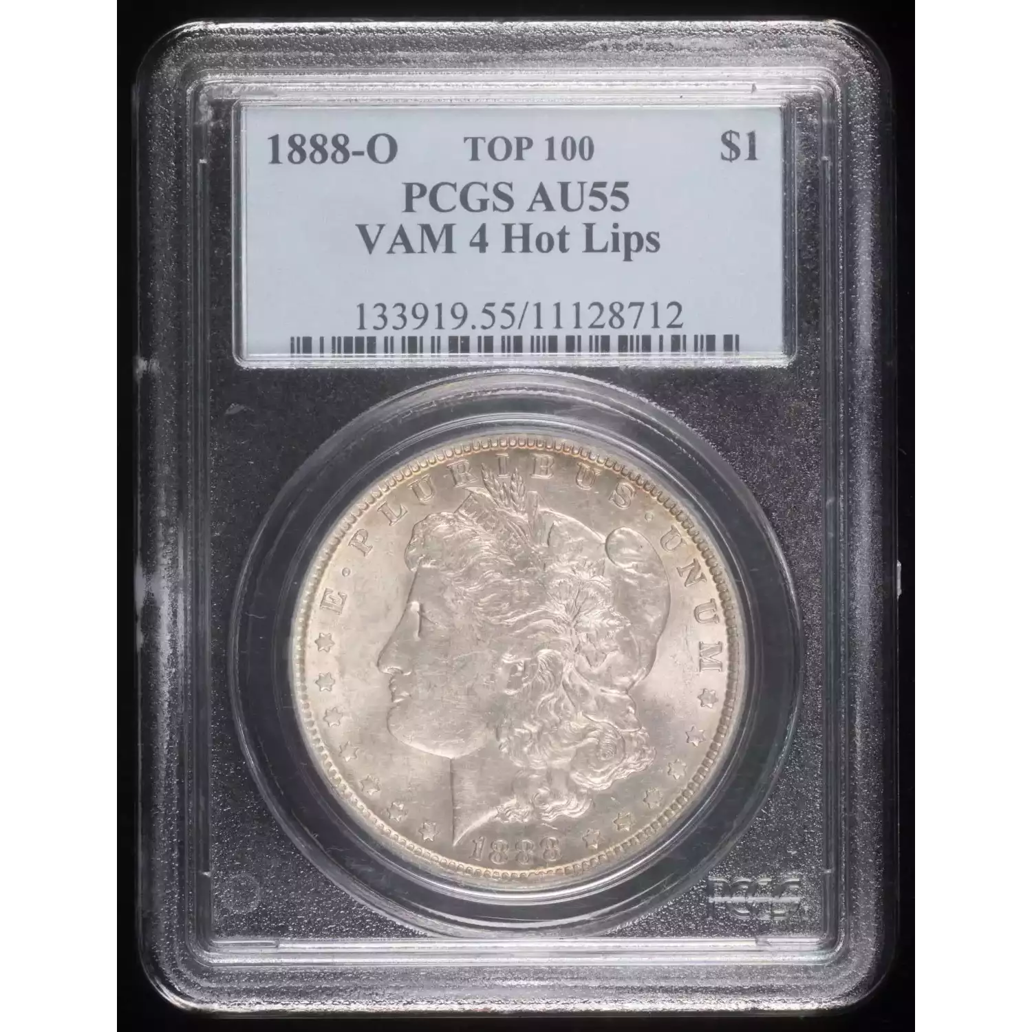 1888-O Morgan Silver Dollar PCGS AU-55 Doubled Die Obv VAM 4 - Hertel's Coins Inc.