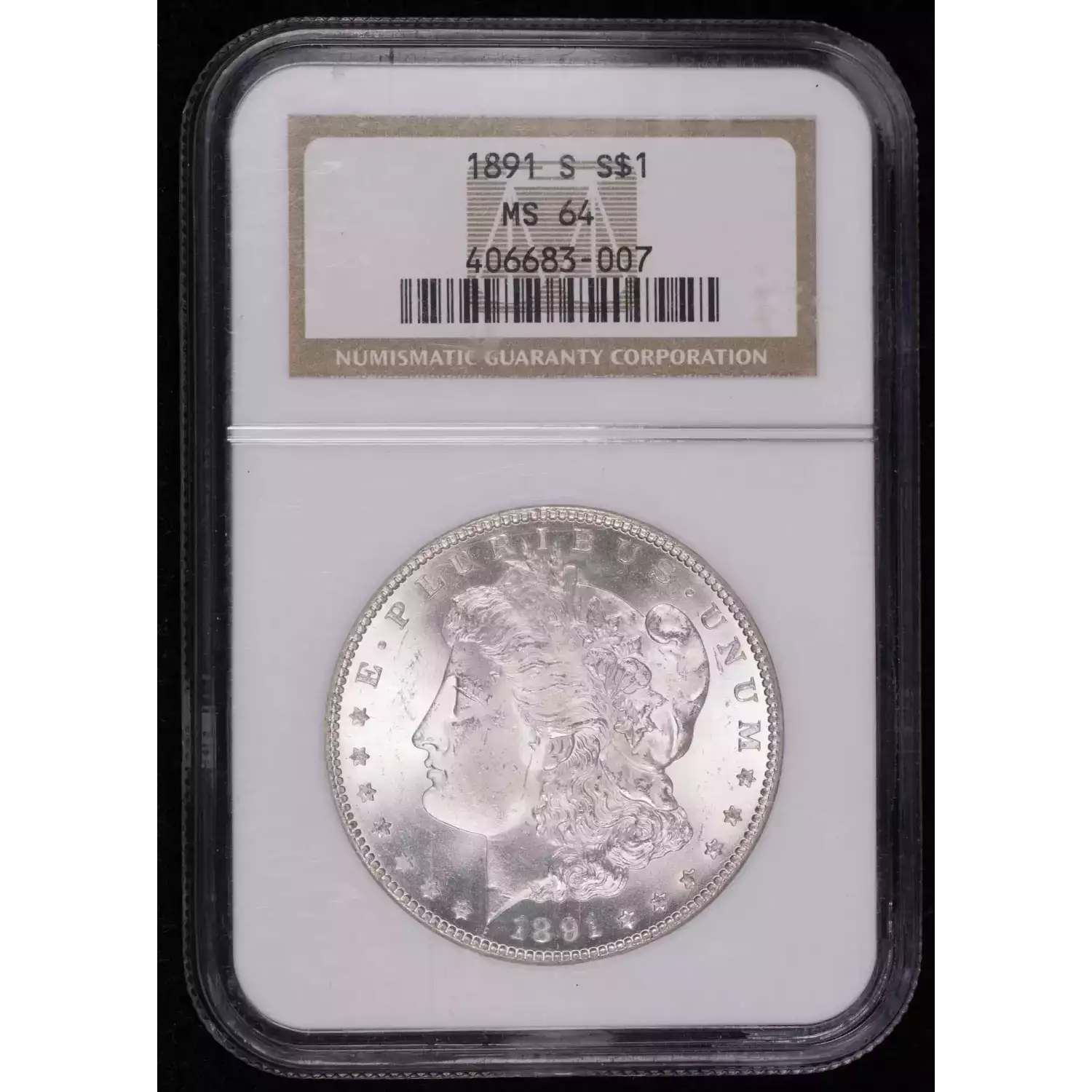 1891-S Morgan Silver Dollar NGC MS-64 - Hertel's Coins Inc.