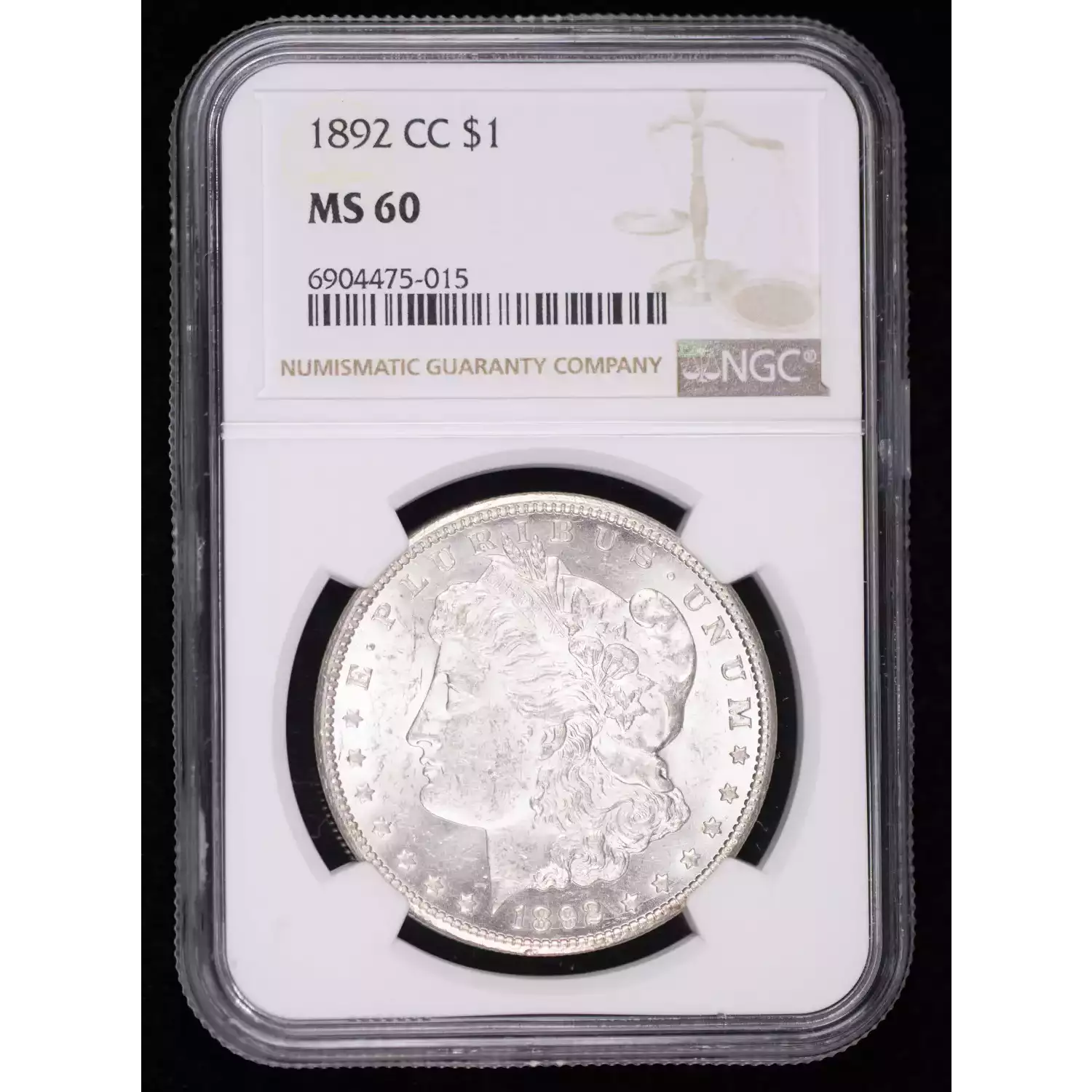 1892-CC Morgan Silver Dollar NGC MS-60 - Hertel's Coins Inc.
