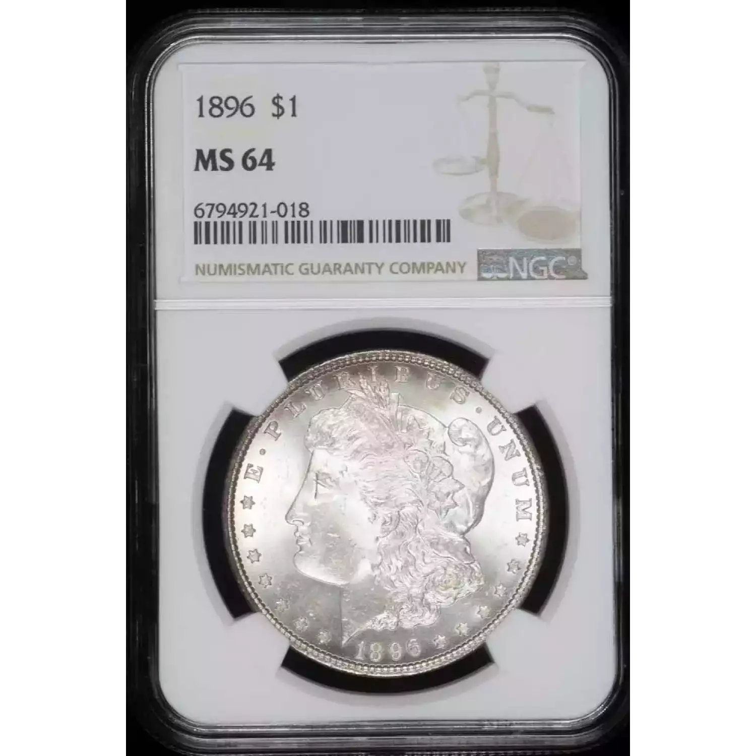 1896 Morgan Silver Dollar NGC MS-64 - Hertel's Coins Inc.