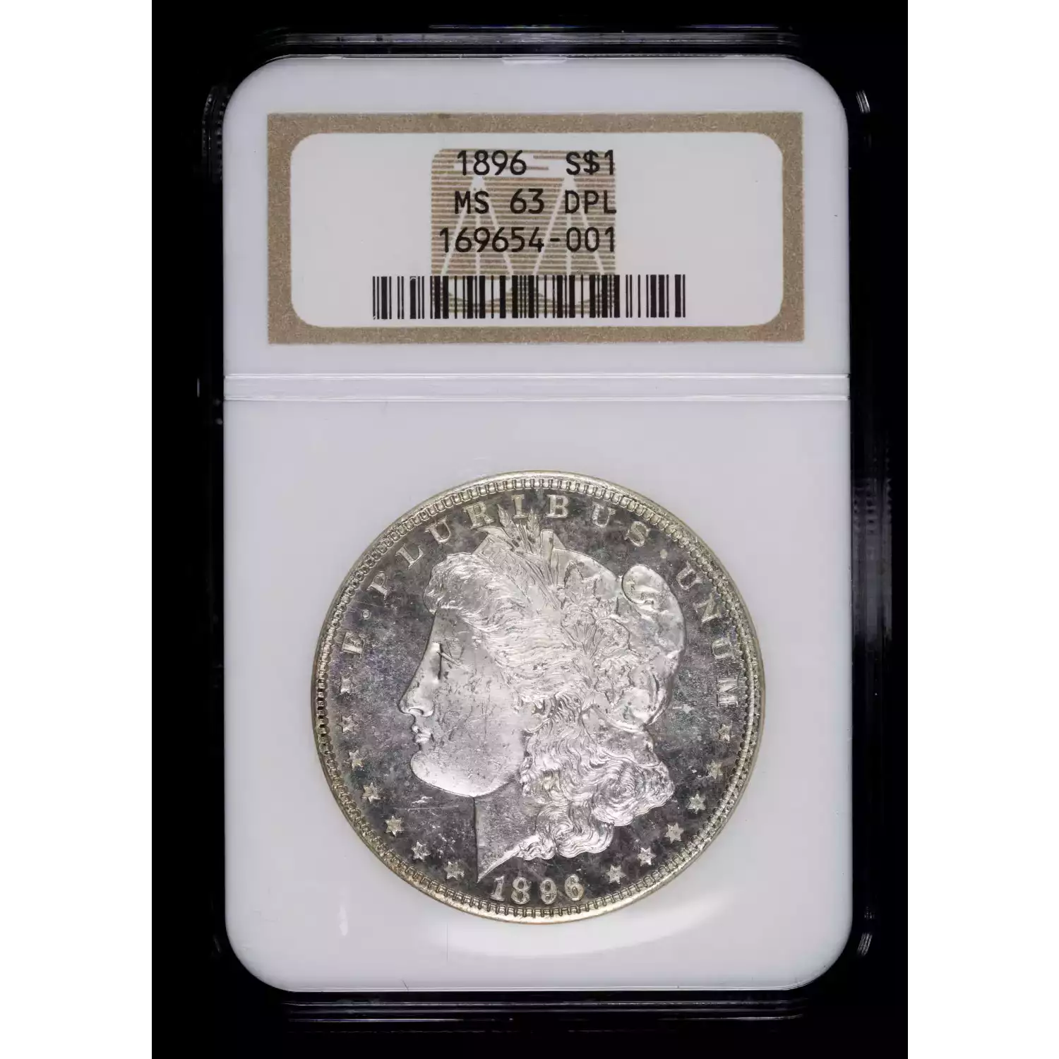 1896 Morgan Silver Dollar NGC MS-63 DPL - Hertel's Coins Inc.