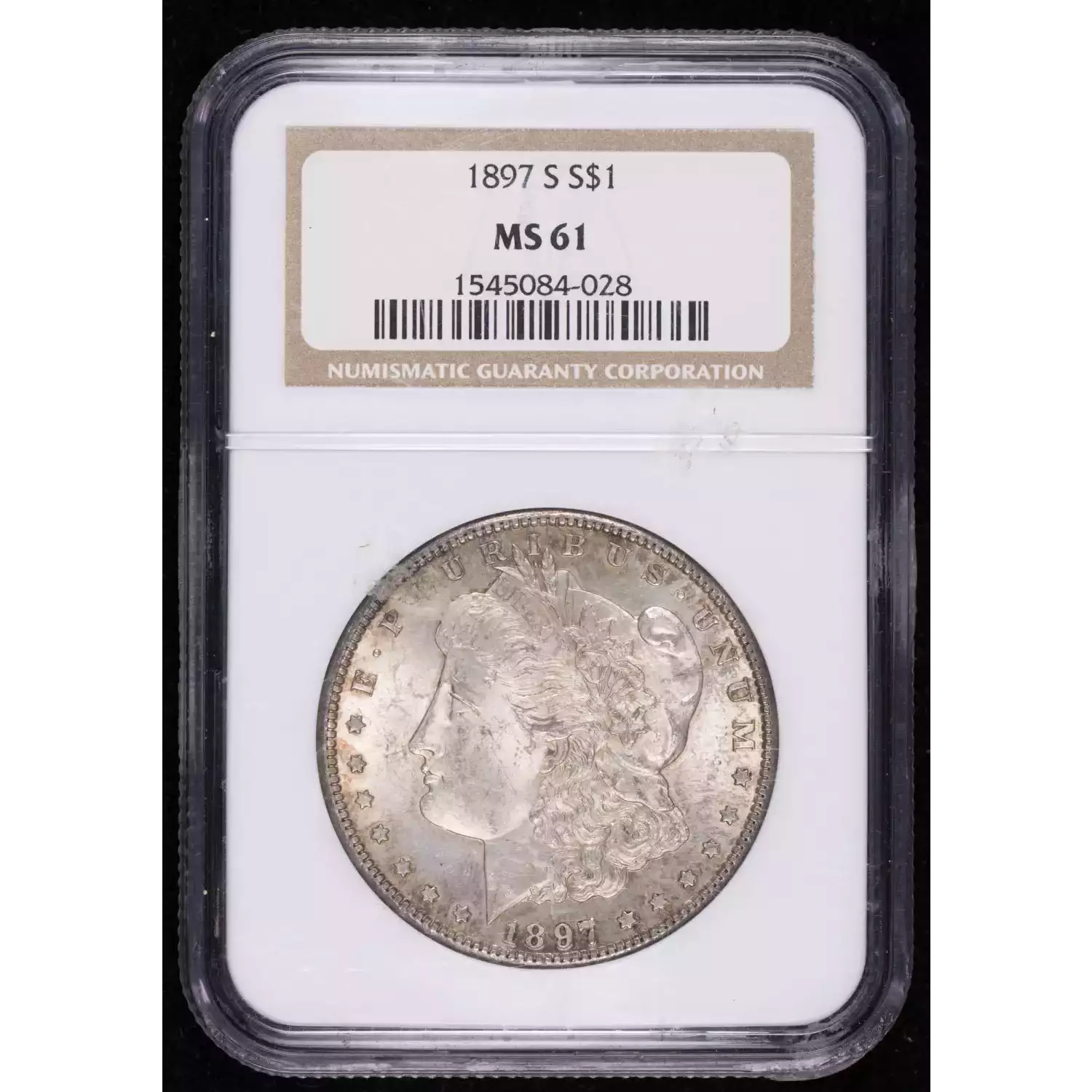 1897-S NGC MS-61 Morgan Silver Dollar - Hertel's Coins Inc.