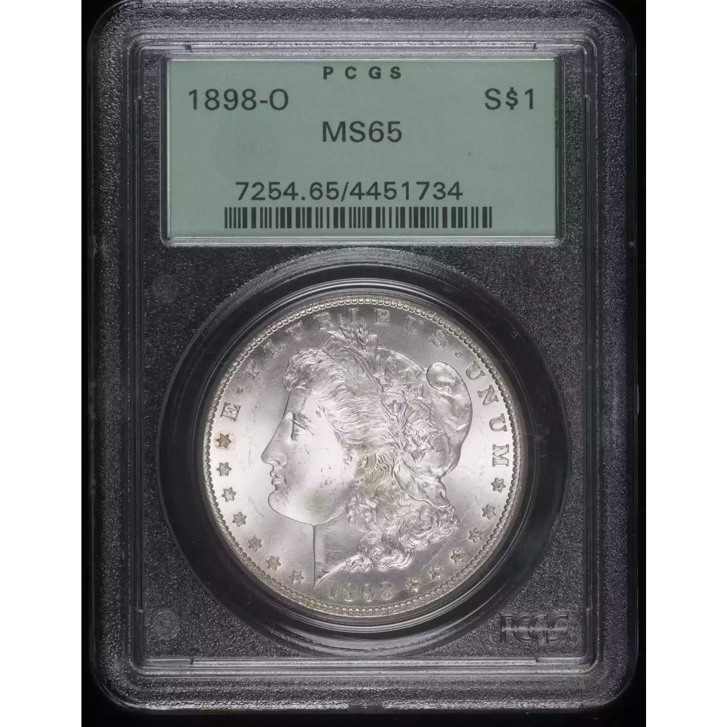 1898-O Morgan Silver Dollar PCGS MS-65 OGH - Hertel's Coins Inc.