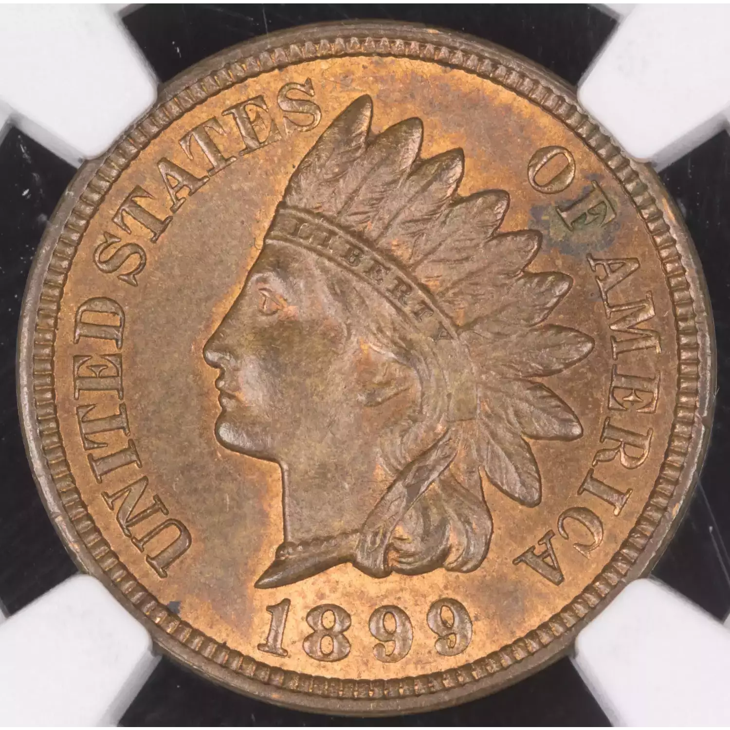 1899 Small Cents Indian Head NGC MS-62 RB - Hertel's Coins Inc.