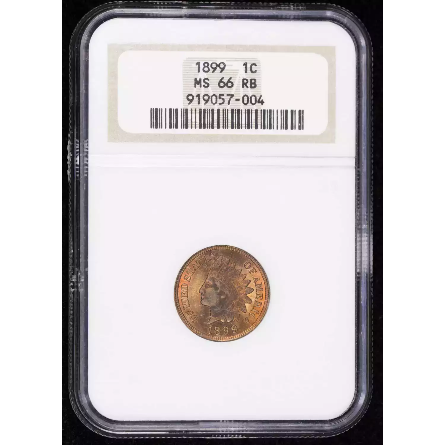 1899 Small Cents Indian Head NGC MS-66 RB - Hertel's Coins Inc.