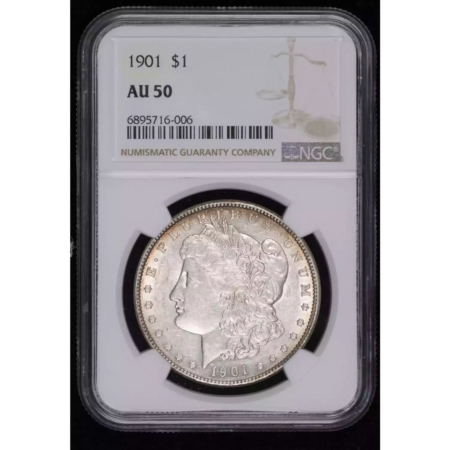 1901 Morgan Silver Dollar NGC AU-50 - Hertel's Coins Inc.