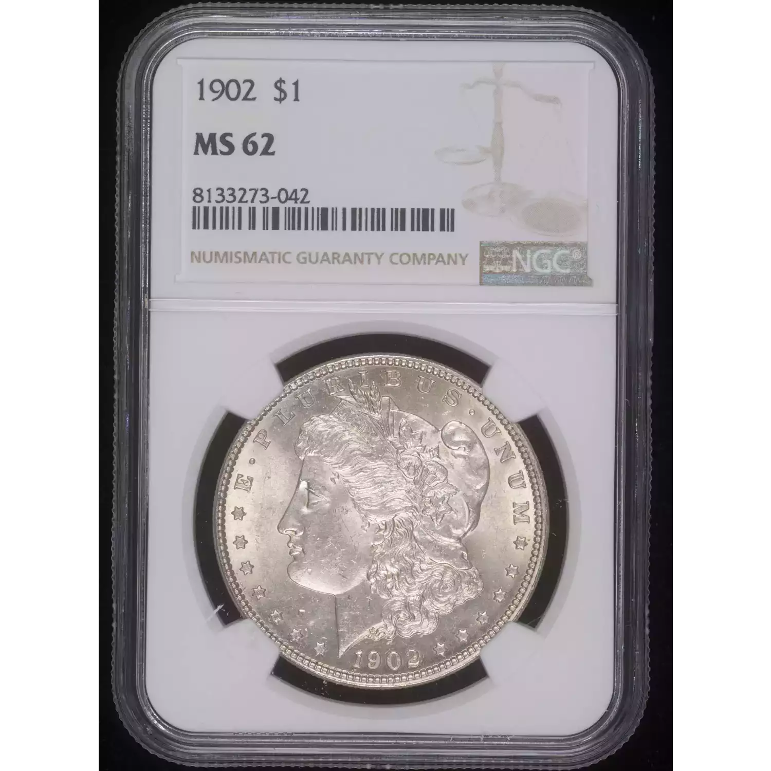 1902 Morgan Silver Dollar NGC MS-62 - Hertel's Coins Inc.