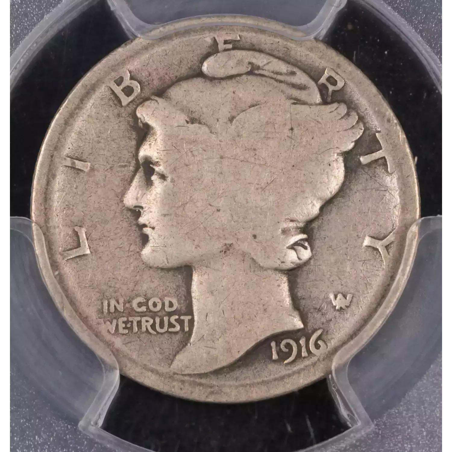 1916-D Dimes Winged Liberty Head or Mercury PCGS AG-3 - Hertel's Coins Inc.