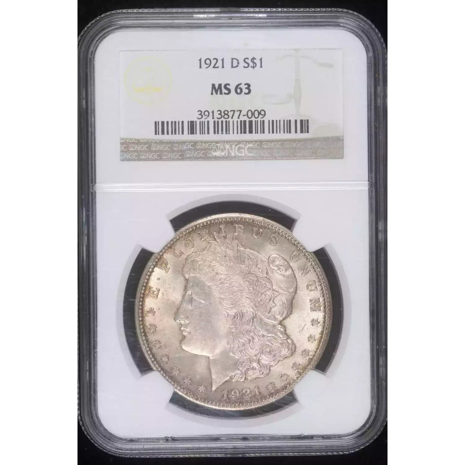 1921-D Morgan Silver Dollar NGC MS-63 - Hertel's Coins Inc.