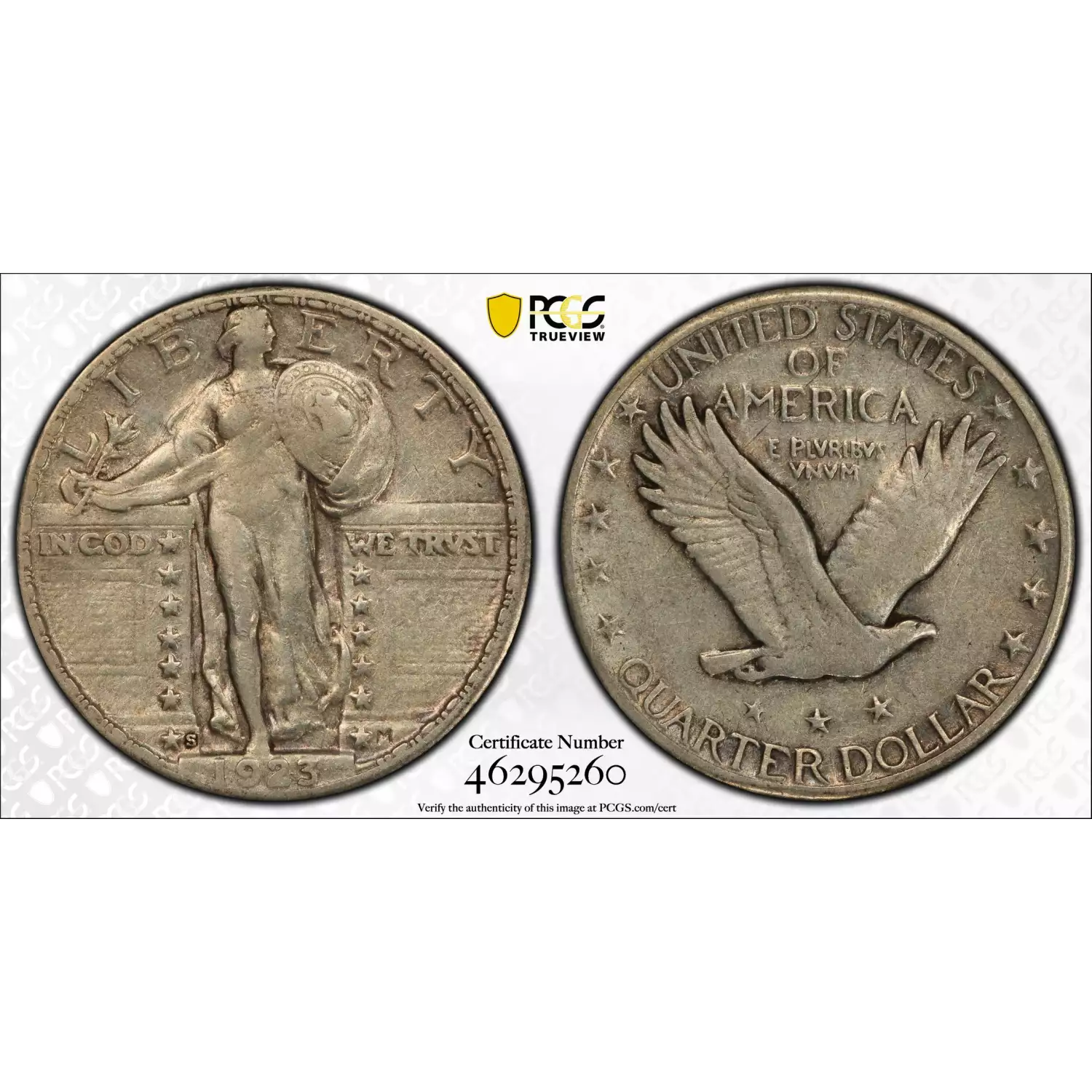 1923-S Quarter Dollars Standing Liberty Quarter PCGS VF-30 - Hertel's ...