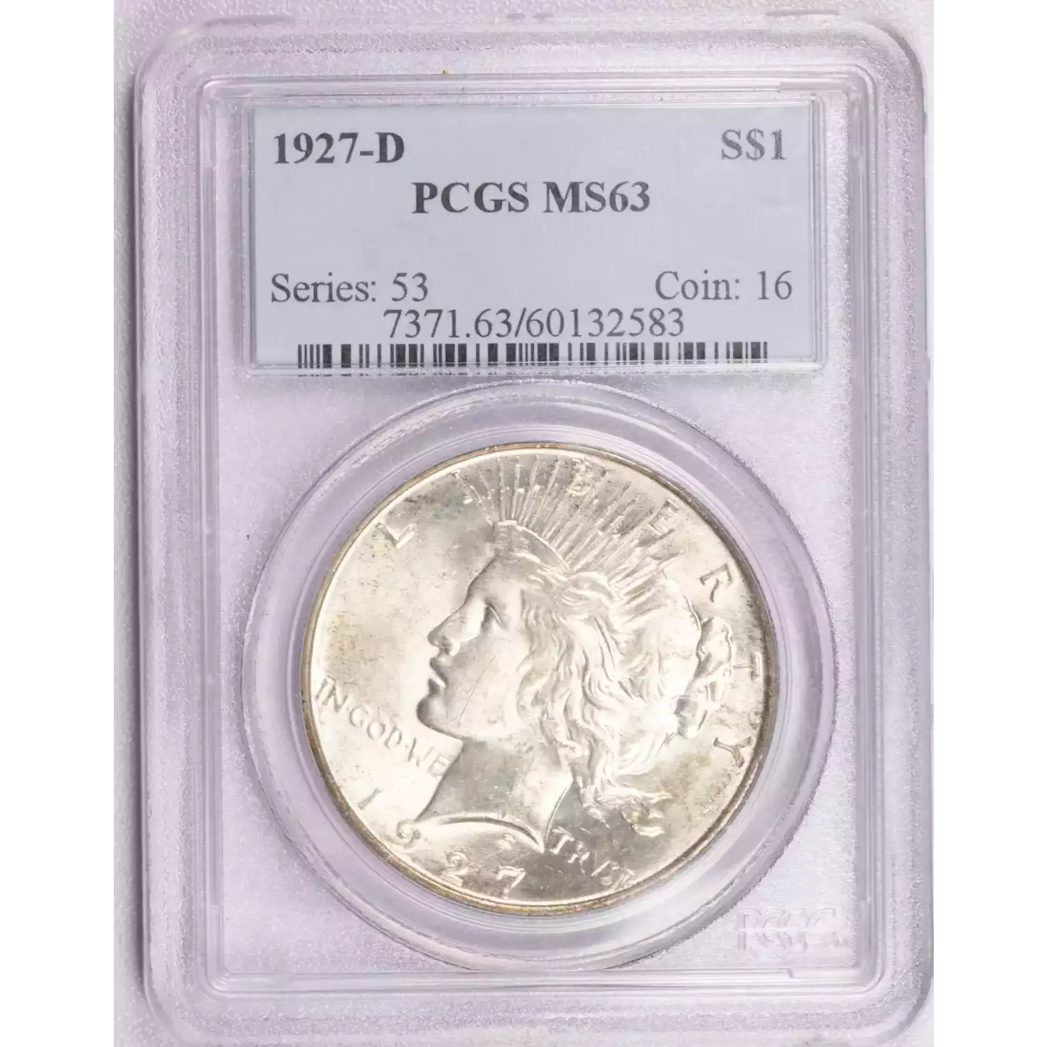 1927-D Peace Silver Dollar PCGS MS-63 - Hertel's Coins Inc.