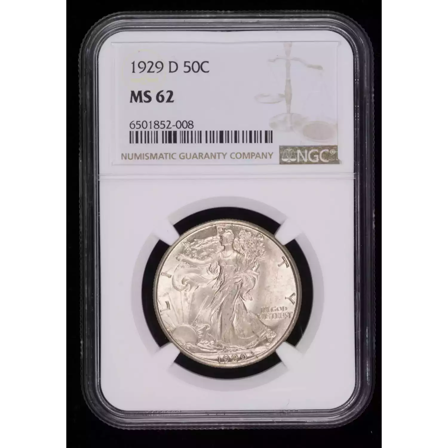 1929-D Half Dollars Liberty Walking NGC MS-62 - Hertel's Coins Inc.