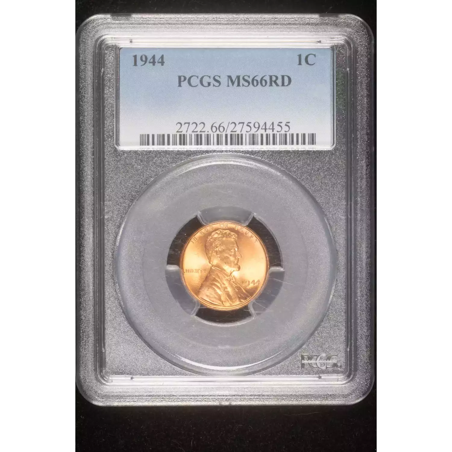 1944 Small Cents Lincoln, Wheat Ears Reverse PCGS MS-66 RD - Hertel's ...