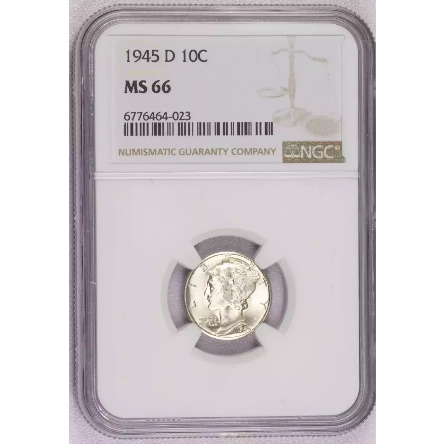 1945-D Dimes Winged Liberty Head or Mercury NGC MS-66 - Hertel's Coins Inc.
