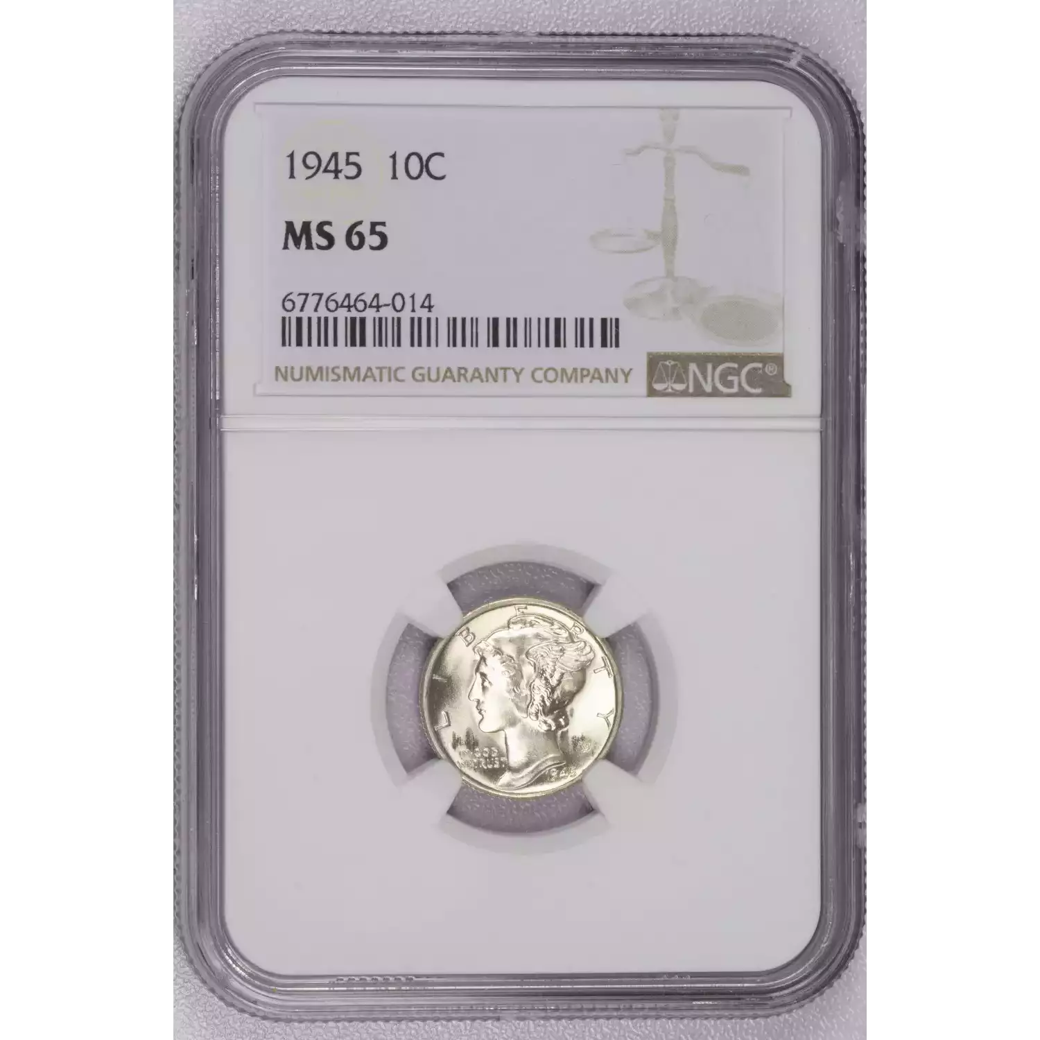 1945 Dimes Winged Liberty Head or Mercury NGC MS-65 - Hertel's Coins Inc.