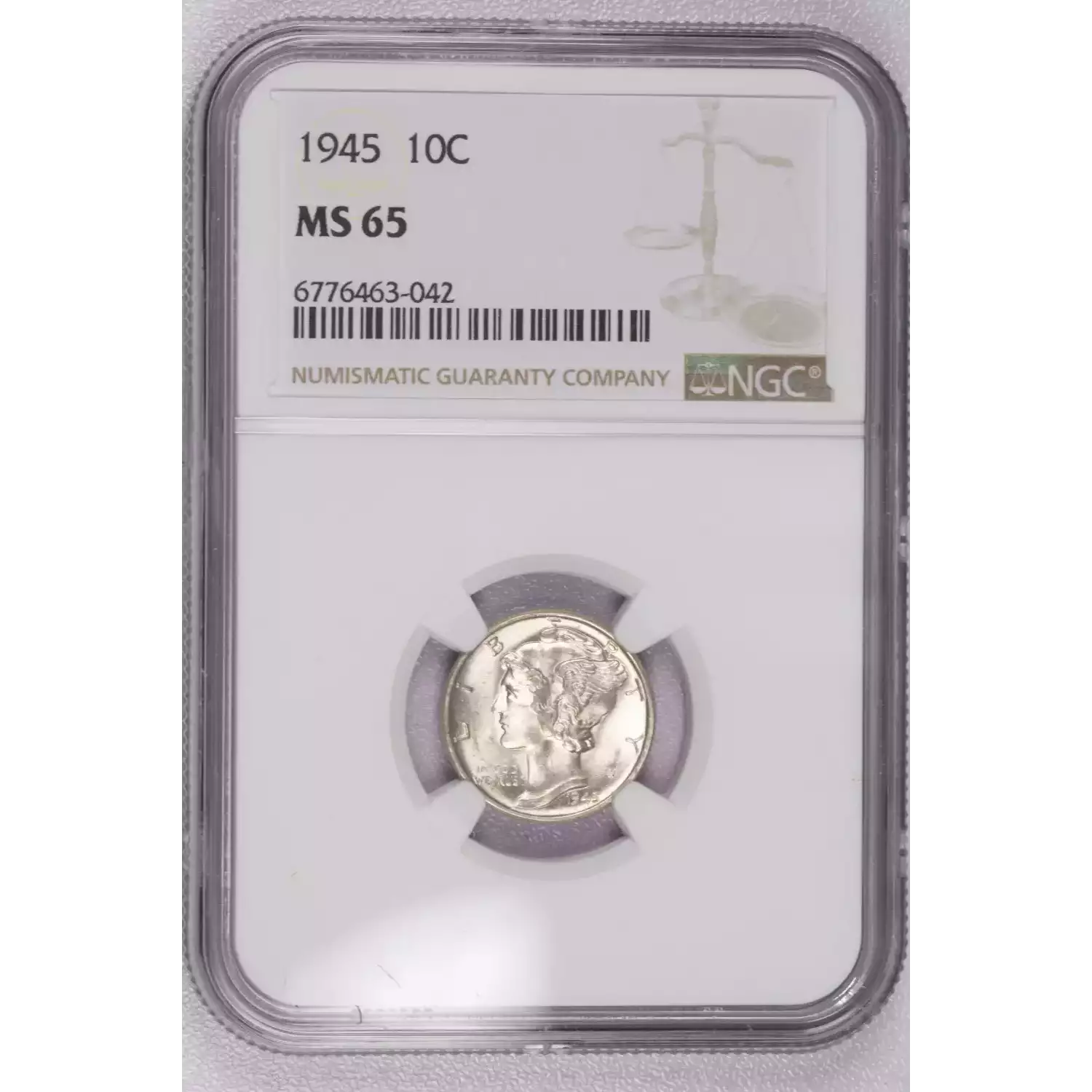 1945 Dimes Winged Liberty Head or Mercury NGC MS-65 - Hertel's Coins Inc.