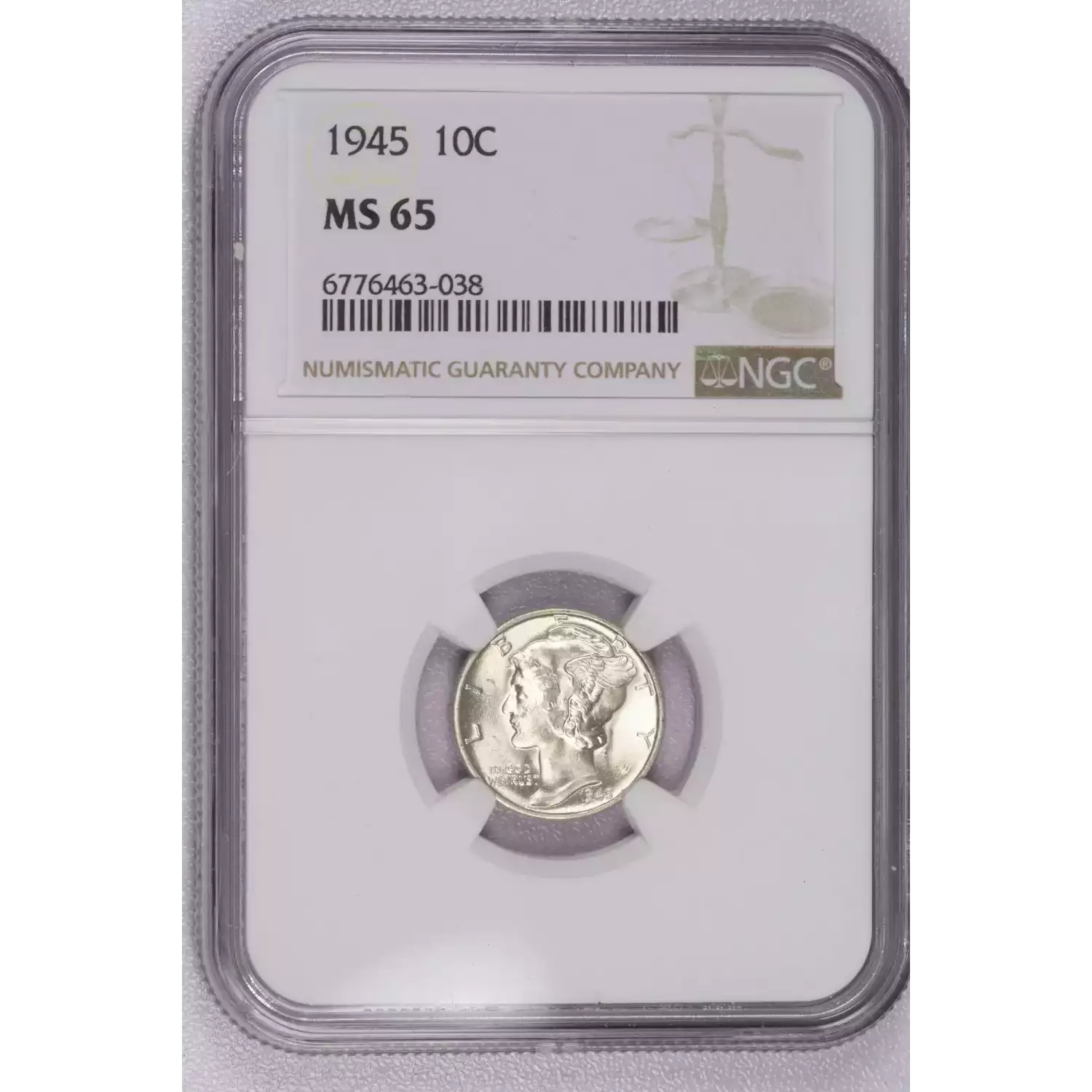 1945 Dimes Winged Liberty Head or Mercury NGC MS-65 - Hertel's Coins Inc.