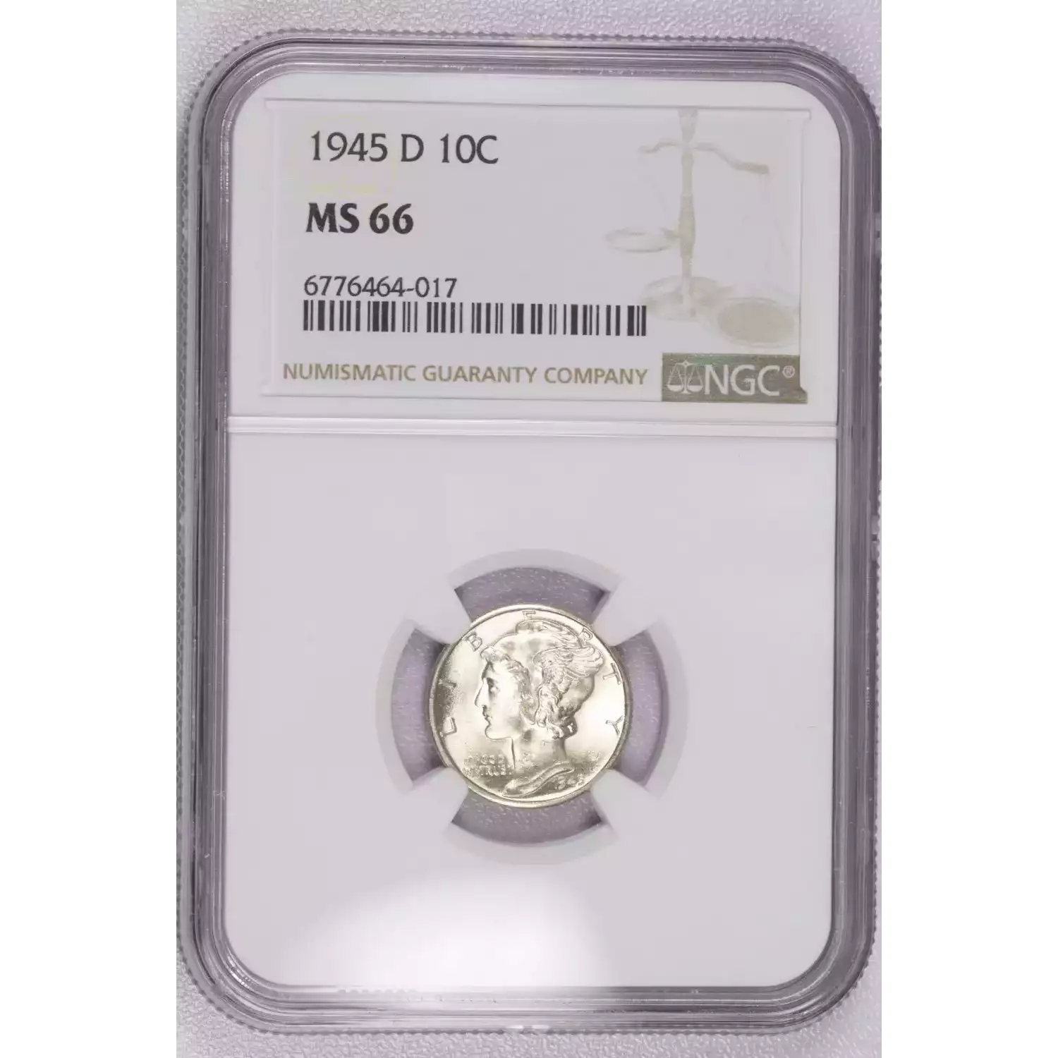 1945-D Dimes Winged Liberty Head or Mercury NGC MS-66 - Hertel's Coins Inc.