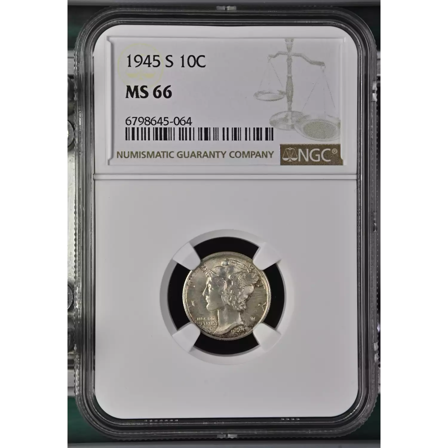 1945-S Dimes Winged Liberty Head or Mercury NGC MS-66 - Hertel's Coins Inc.