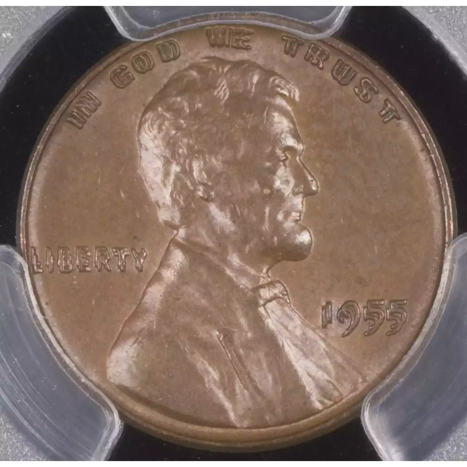 1955 Small Cents Lincoln, Wheat Ears Reverse PCGS AU-58 BN Doubled Die Obverse - Hertel's Coins Inc.