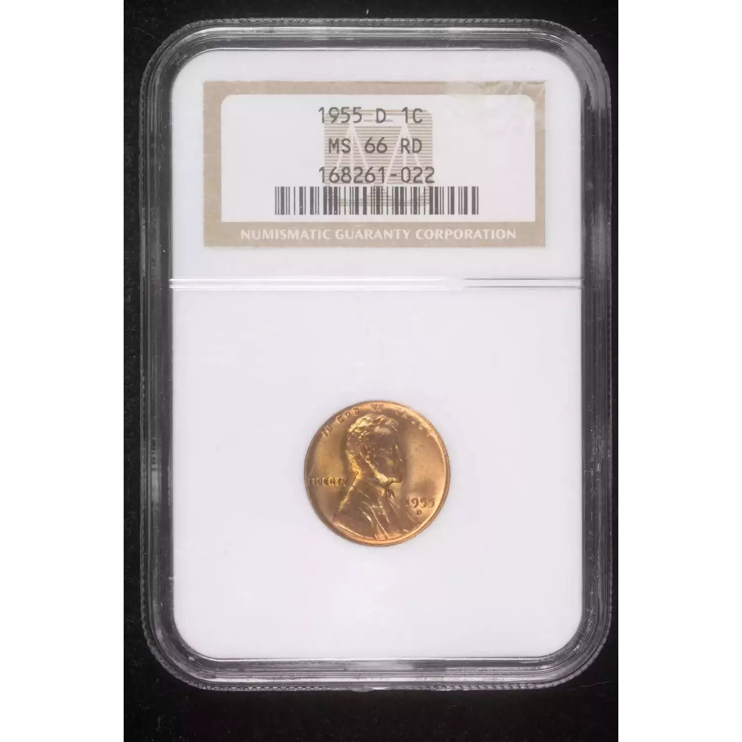 1955-D Small Cents Lincoln, Wheat Ears Reverse NGC MS-66 RD - Hertel's Coins Inc.