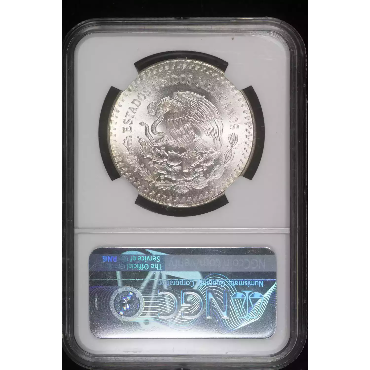 1985 MEXICO Silver ONZA (Troy Ounce of Silver) NGC MS-66 Mo Silver ...