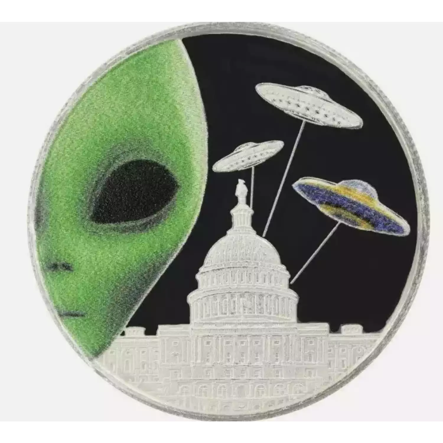1 Ounce Silver Round | 1 Ounce Silver Coin | Alien - Hertel's Coins Inc.