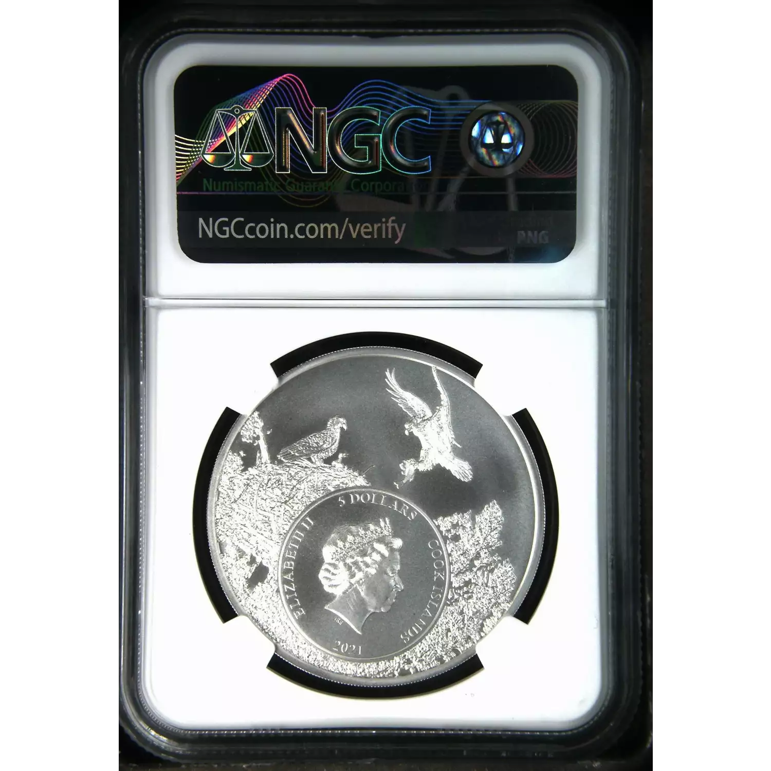 2021 $5 Cook Island Coin NGC MS-70 New York - Beaver U.S. State Animal ...