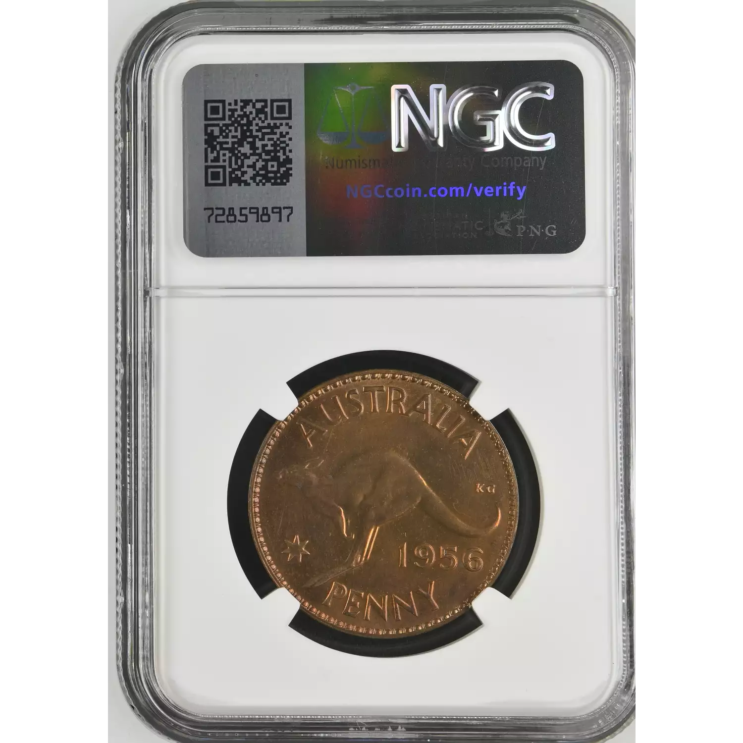 1956-M NGC PF-63 RB Proof AUSTRALIA Bronze PENNY - Hertel's Coins Inc.