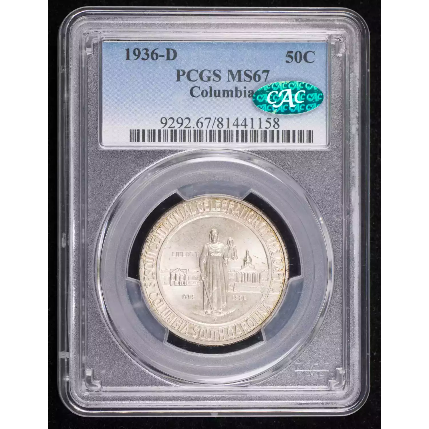 1936-D Classic Commemorative Columbia, South Carolina, Sesquicentennial ...