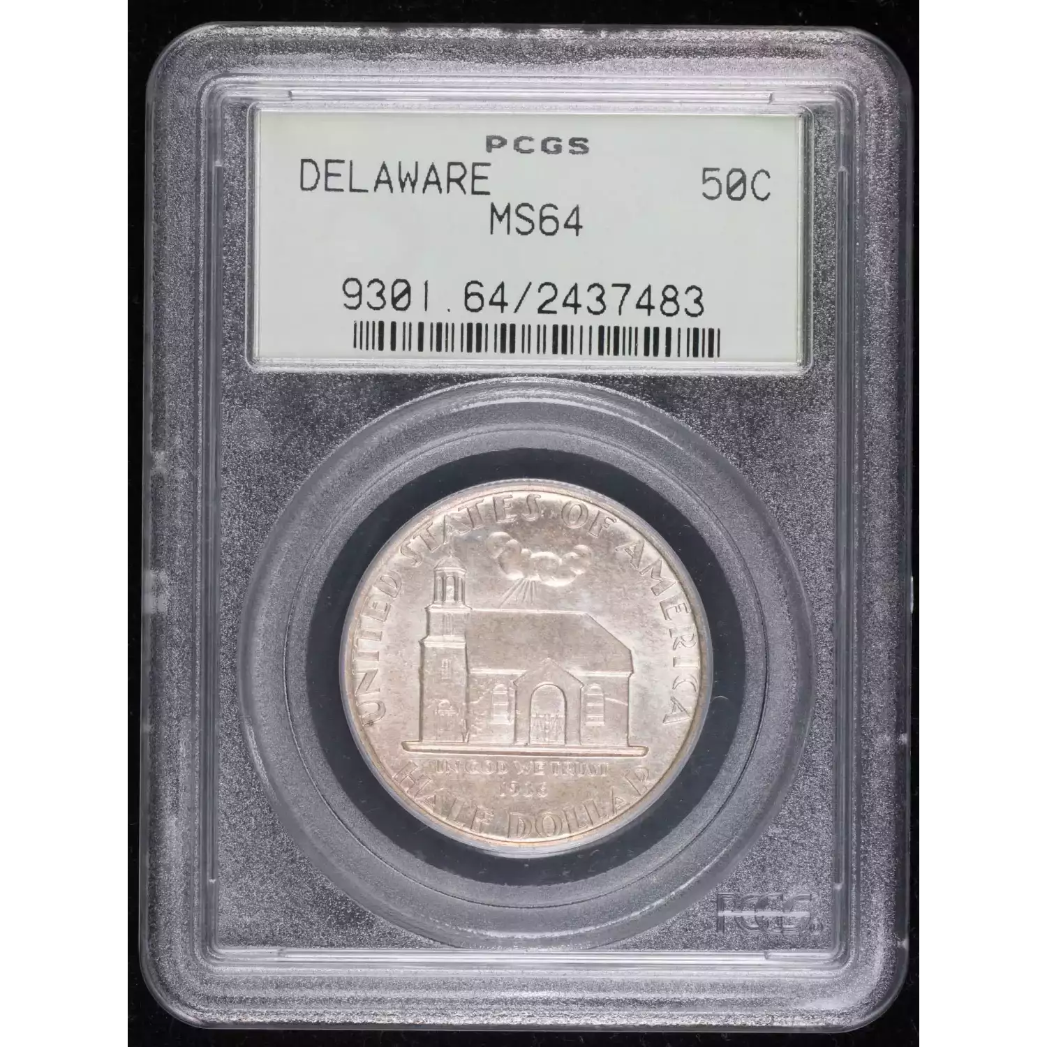 1936 Classic Commemorative Delaware Tercentenary PCGS MS-64 OGH ...