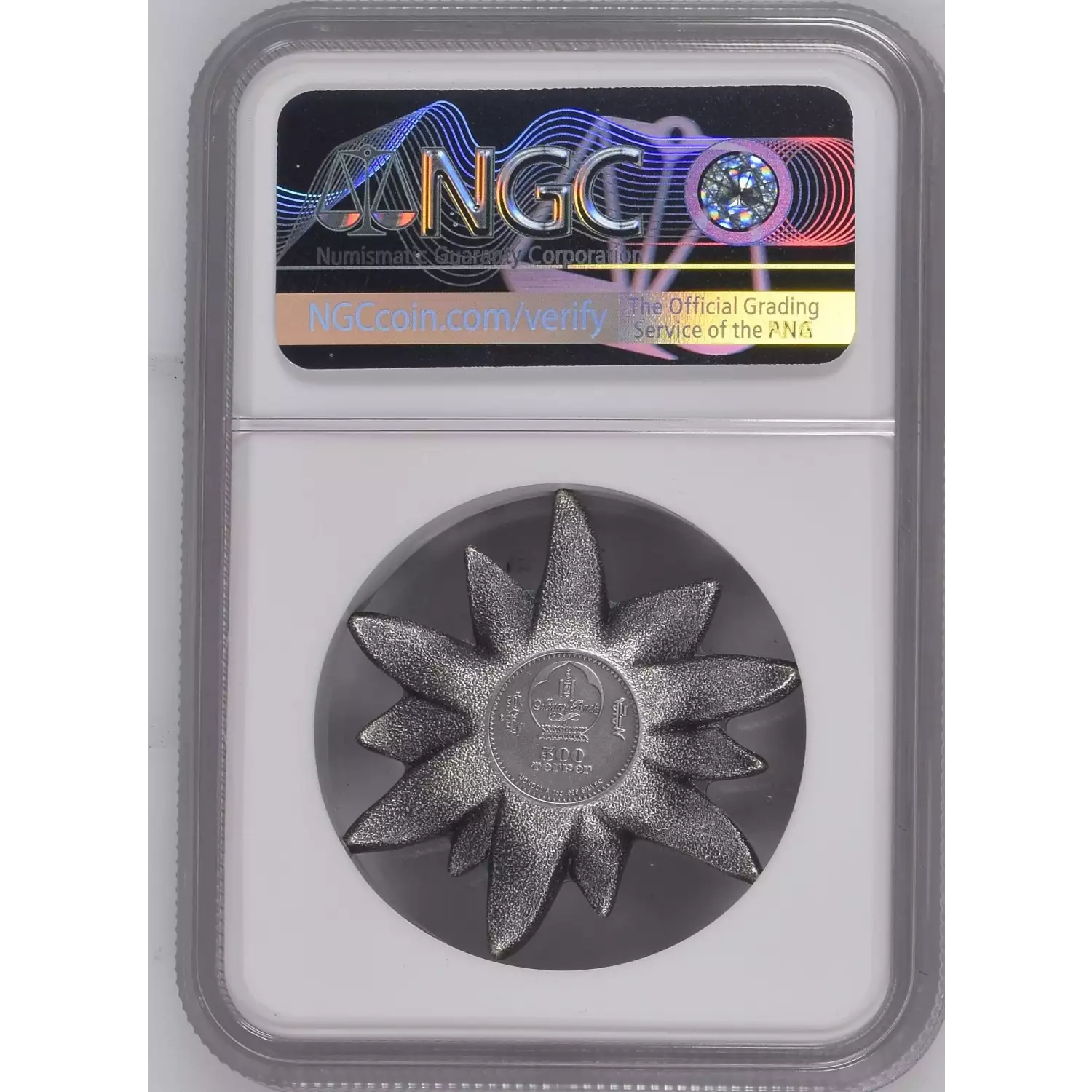 2019 MONGOLIA Silver 500 TUGRIK NGC MS-70 Edelweiss Mountain Star ...