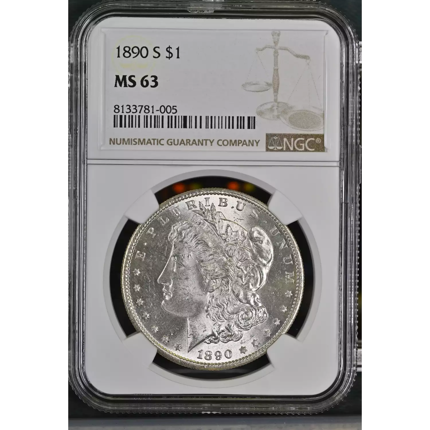 1890-S Morgan Silver Dollar NGC MS-63 - Hertel's Coins Inc.