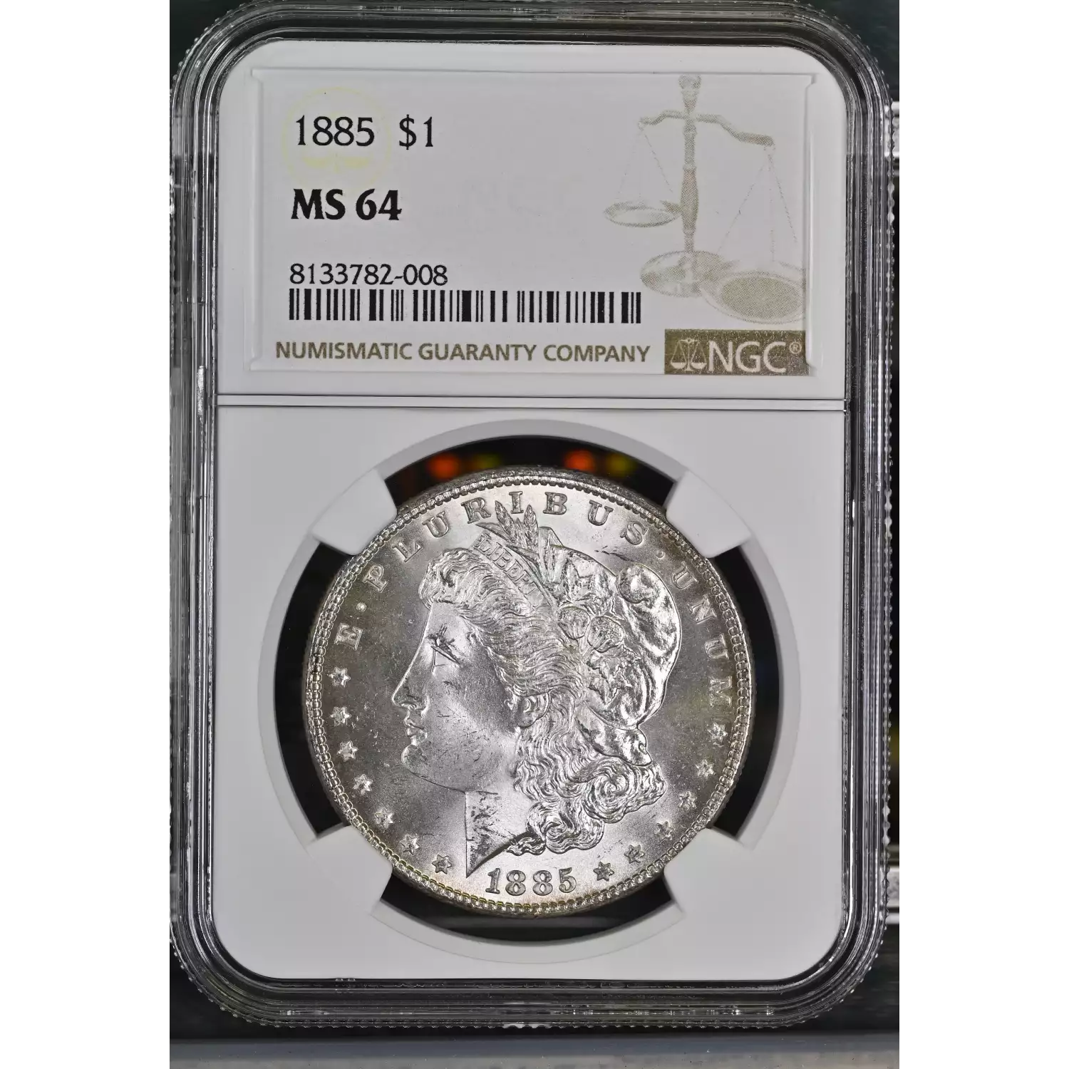 1885 Morgan Silver Dollar NGC MS-64 - Hertel's Coins Inc.