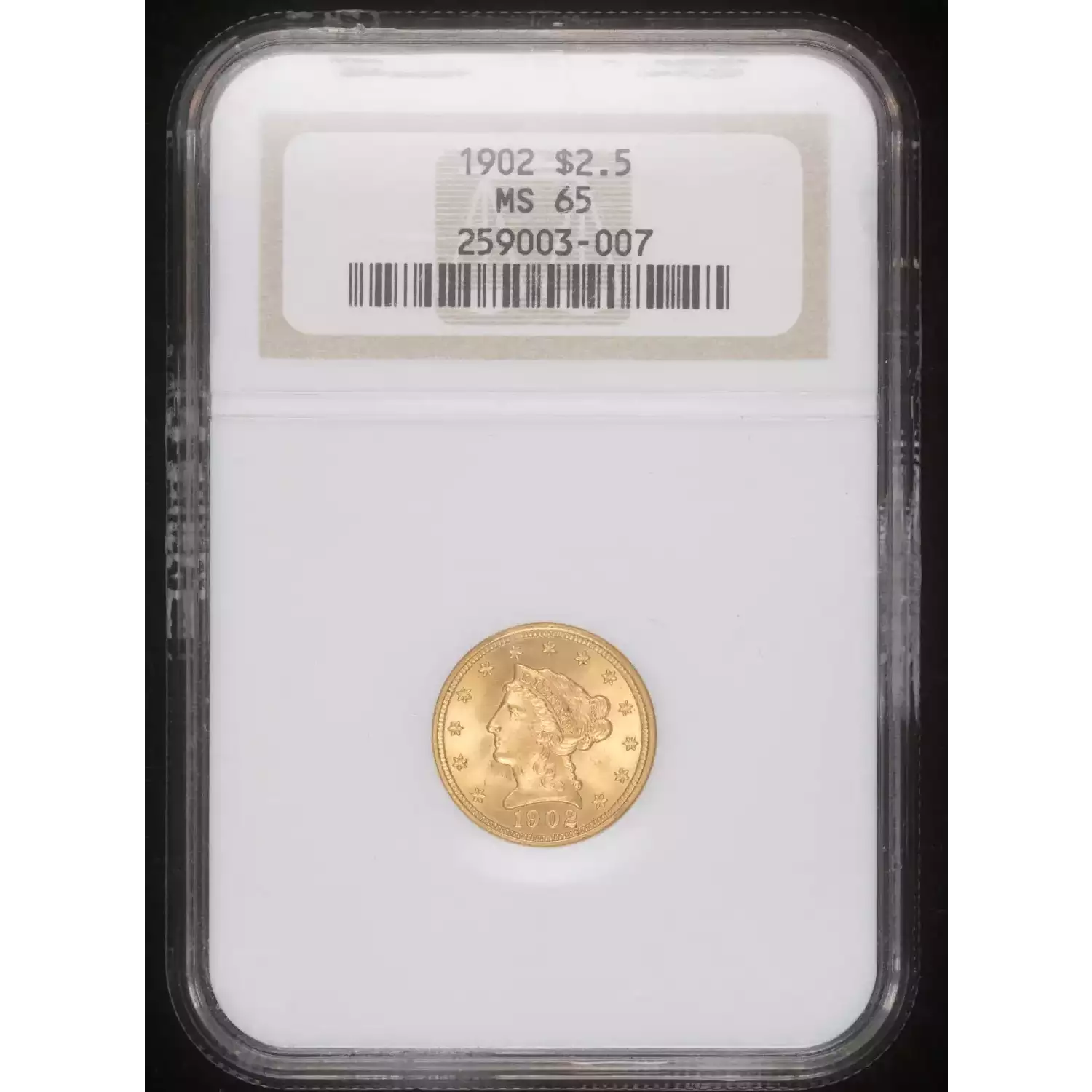 1902 NGC MS-65 $2.50 Gold Liberty Head Quarter Eagle - Hertel's Coins Inc.